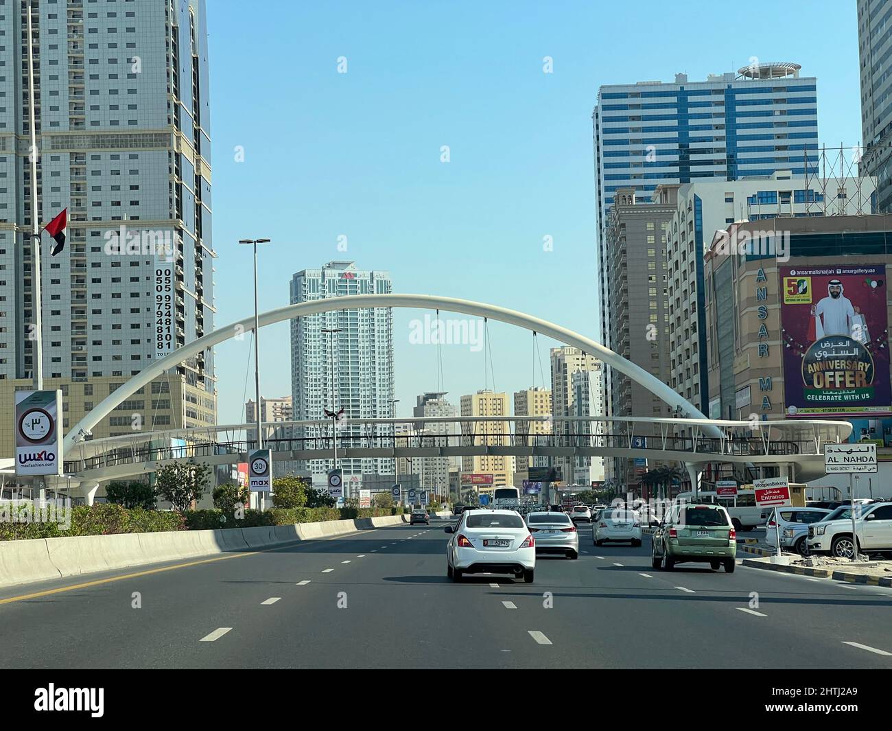 UAE, Dubai - December 01, 2021: Dubai Roads and Traffic bridges and ...