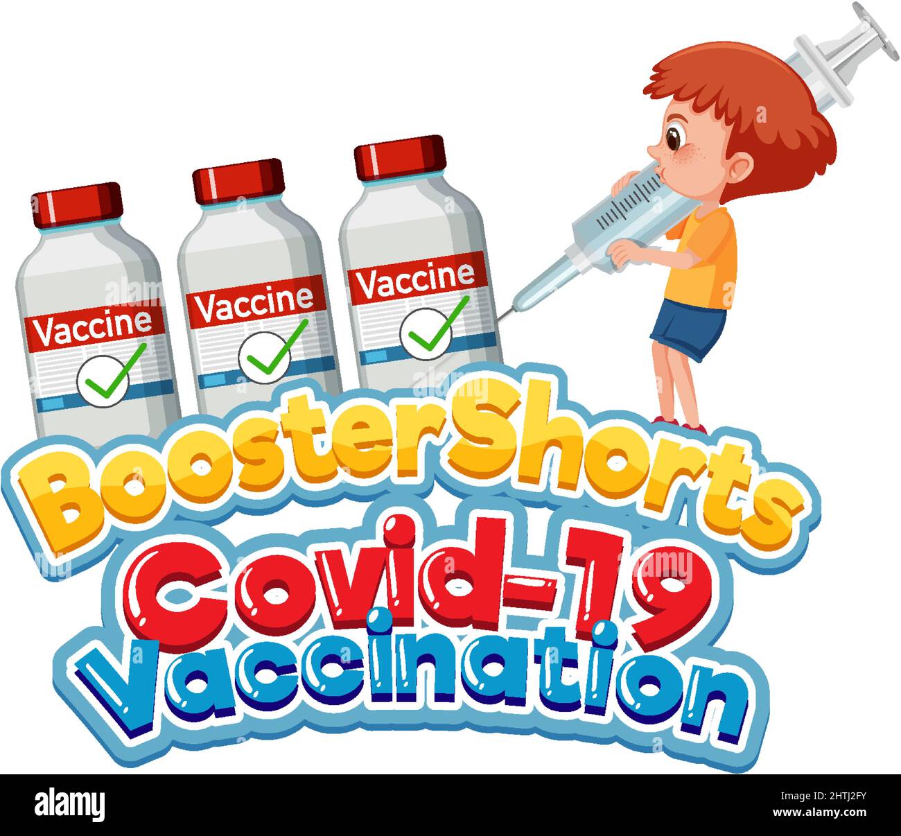 Booster shorts covid 19 vaccine logo illustration Stock Vector Image ...