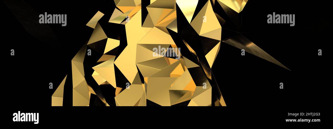 3D illustration of Gold Polygon as a background Stock Photo - Alamy