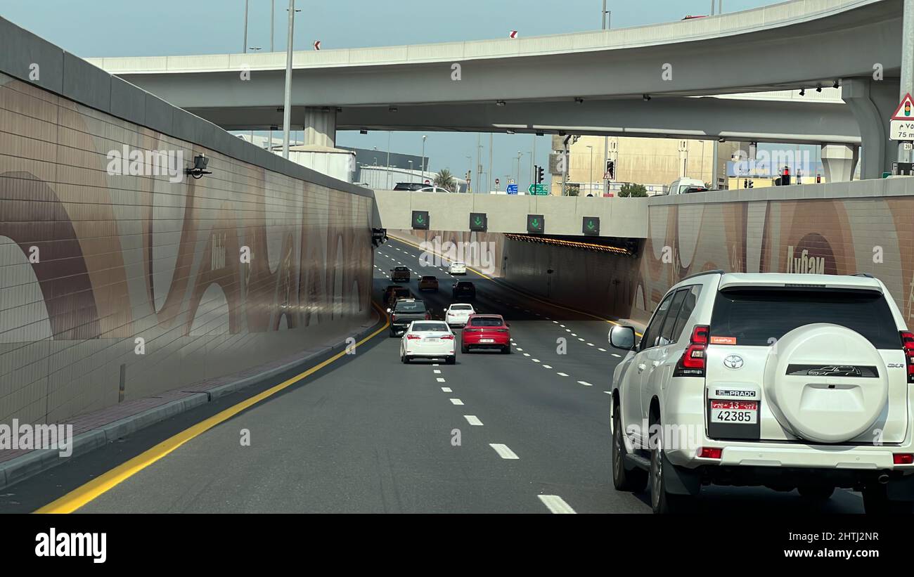 UAE, Dubai - December 01, 2021: Dubai Roads and Traffic bridges and ...