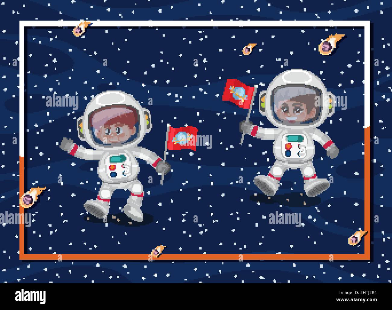 Astronaut exploring the space illustration Stock Vector Image & Art - Alamy