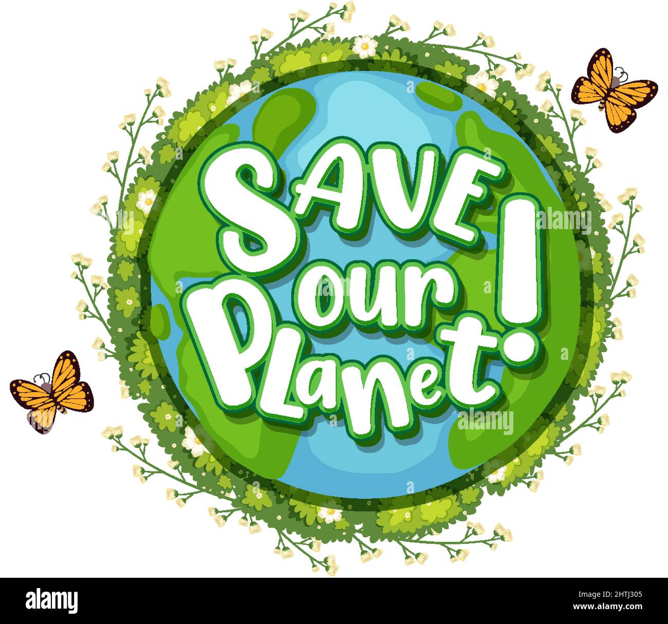 Save Our Planet typography design poster illustration Stock Vector ...