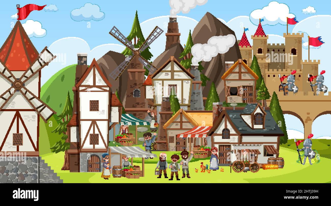 Villagers vector vectors hi-res stock photography and images - Alamy