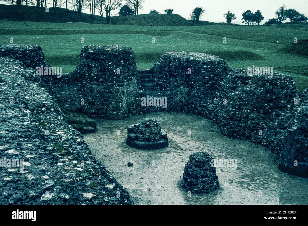 Old Sarum in Wiltshire, South West England - ruined and deserted site ...
