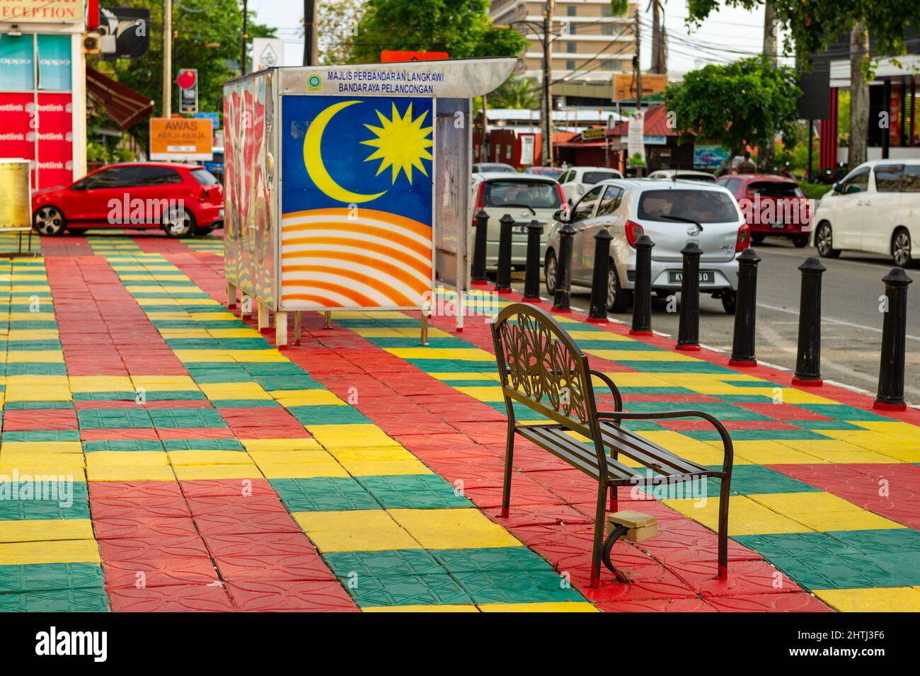 Colourful Pavement, Tengah Beach, Langkawi Island Stock Photo - Alamy