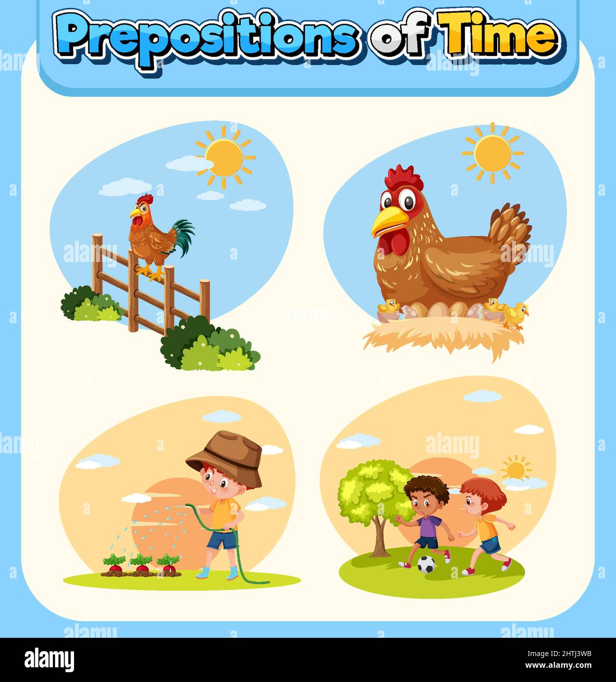 Preposition of time poster design illustration Stock Vector Image & Art ...