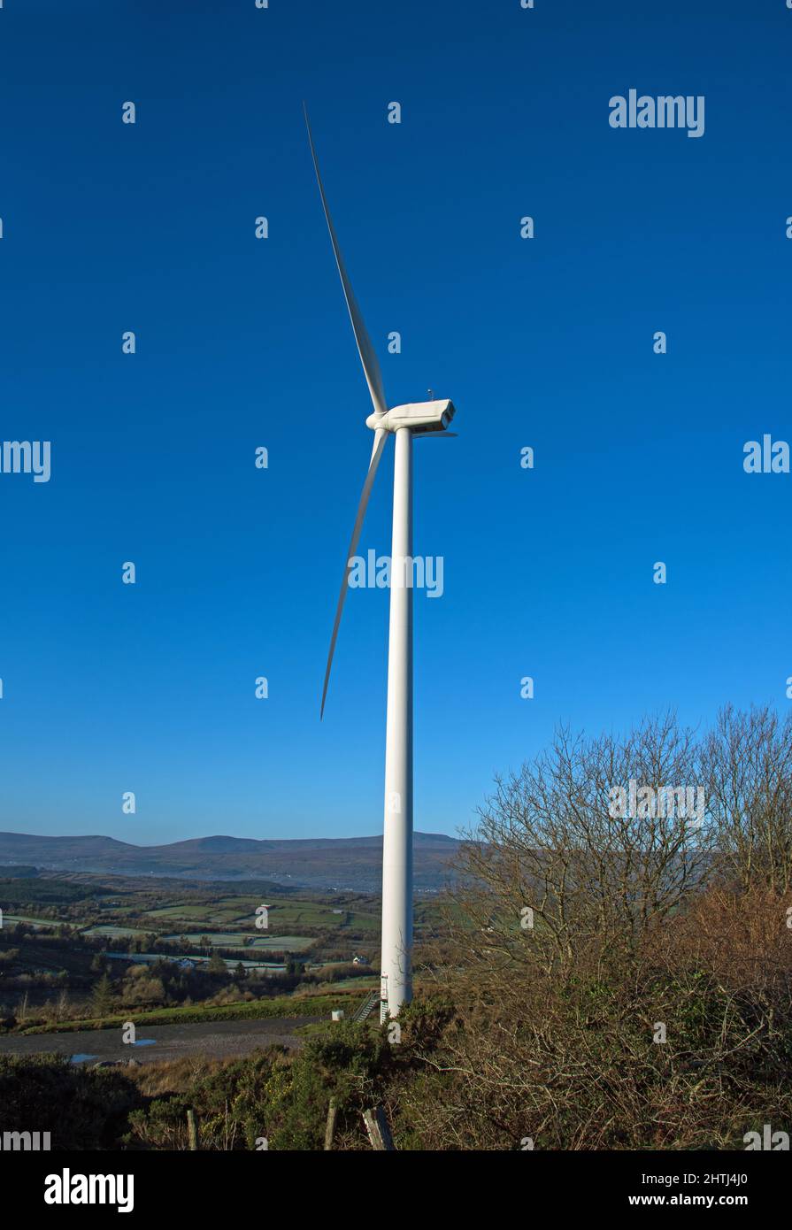 View on the wind turbines on Doon Scenic road, County Fermanagh ...