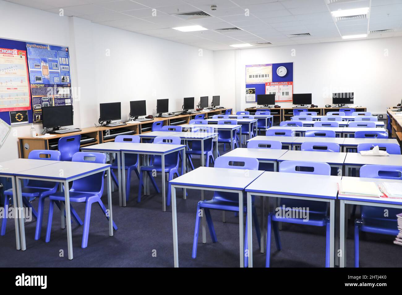 English modern High School, classroom Stock Photo - Alamy