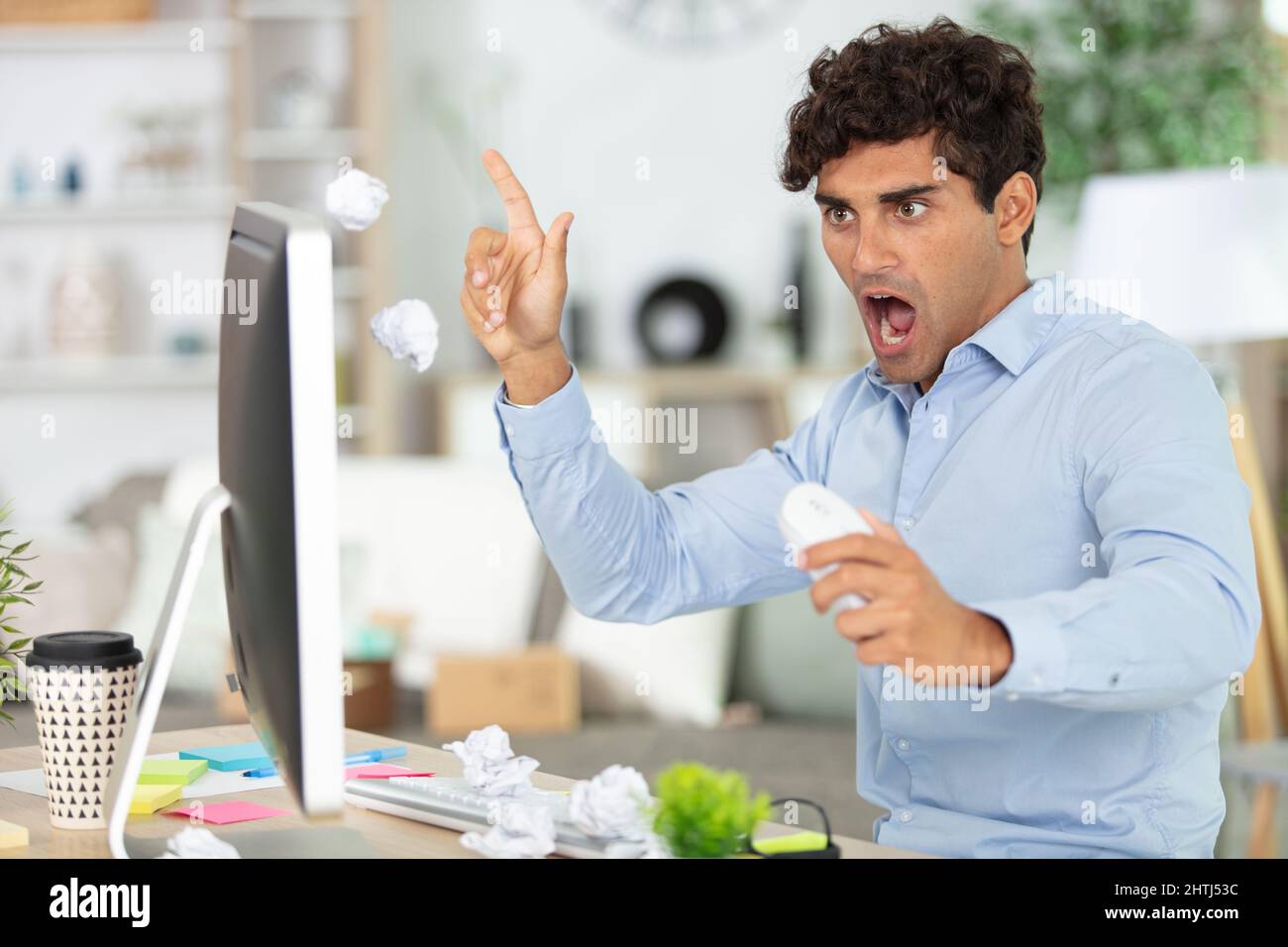 angry manager at his desk Stock Photo - Alamy