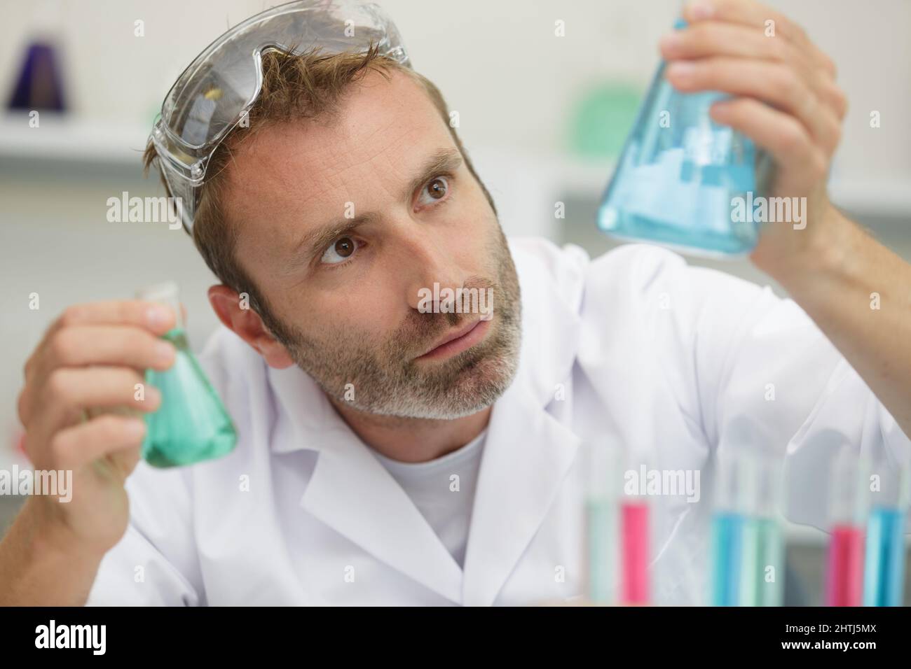 lab technician working with pipette in molecular laboratory Stock Photo ...