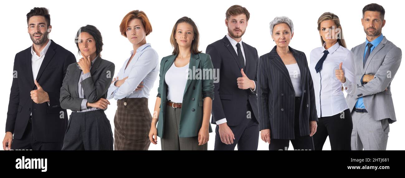 Multi ethnic business people team isolated on white background Stock ...