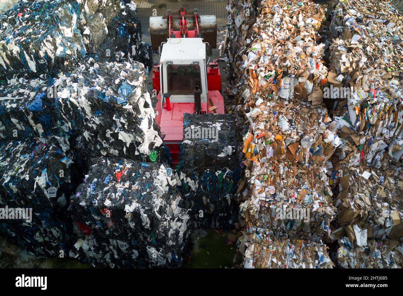 Recyclable waste collection site Stock Photo - Alamy