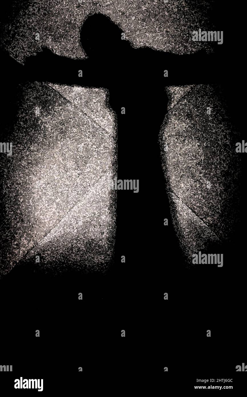 Digital art from original photograph: dramatic dark shadow silhouette ...