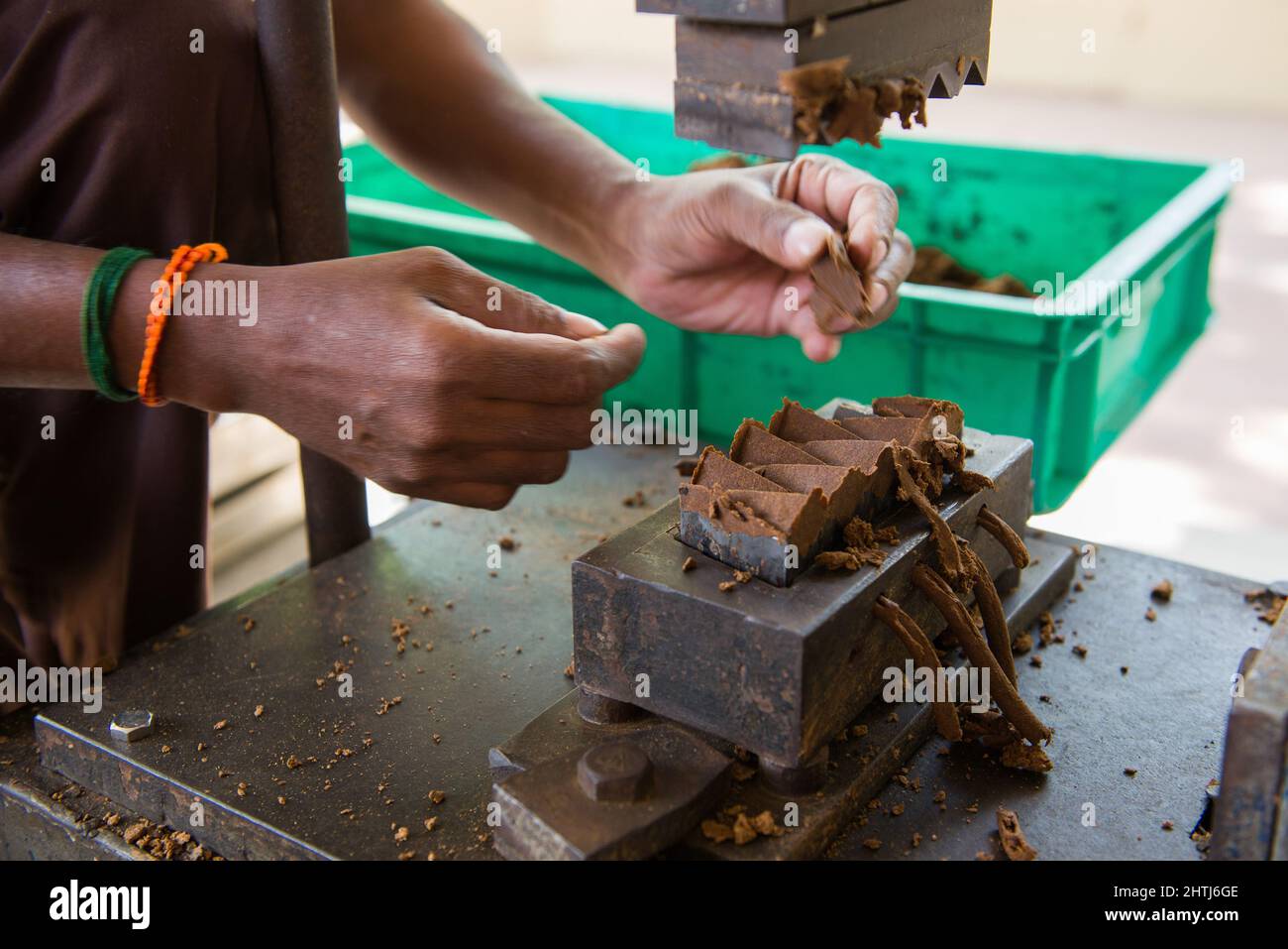 TAMIL NADU, INDIA - February 15, 2018: Production of incense sticks and ...