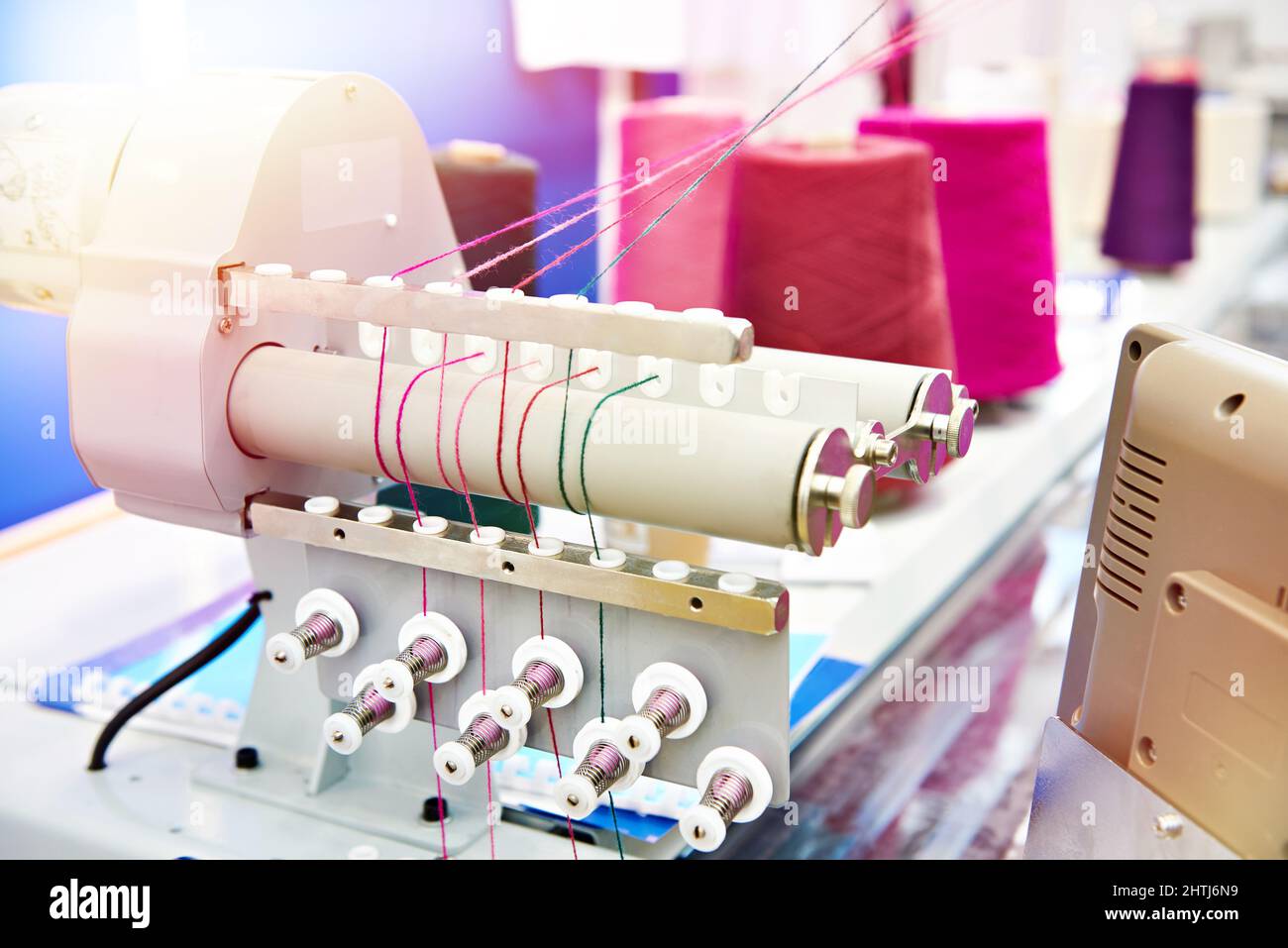 Industrial sewing machine in a textile factory Stock Photo - Alamy