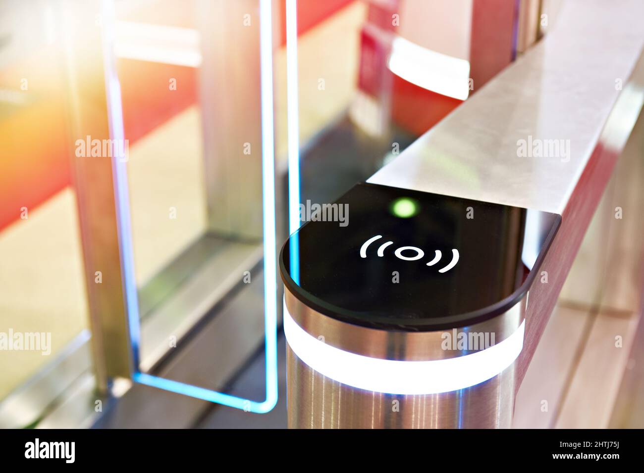 Modern baffle gate or turnstile Stock Photo - Alamy