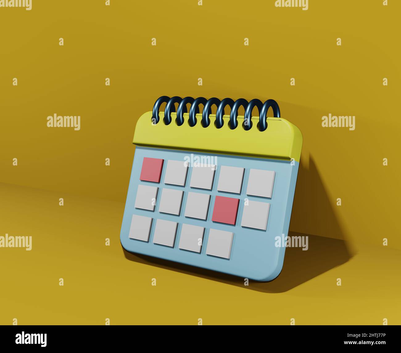 Monthly calendar schedule plan in 3D render illustration concept for ...