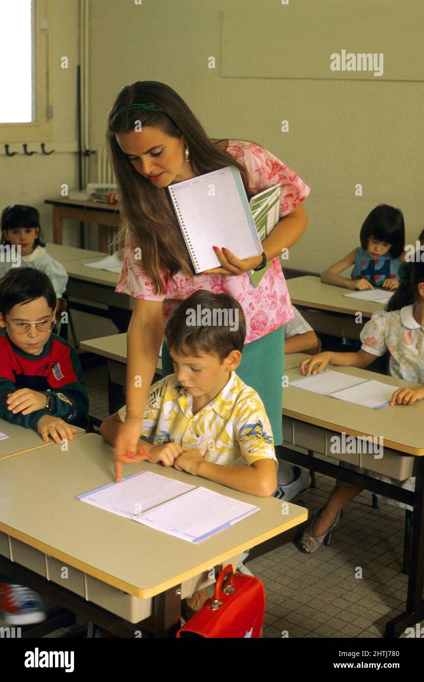 france primary school little student Stock Photo - Alamy