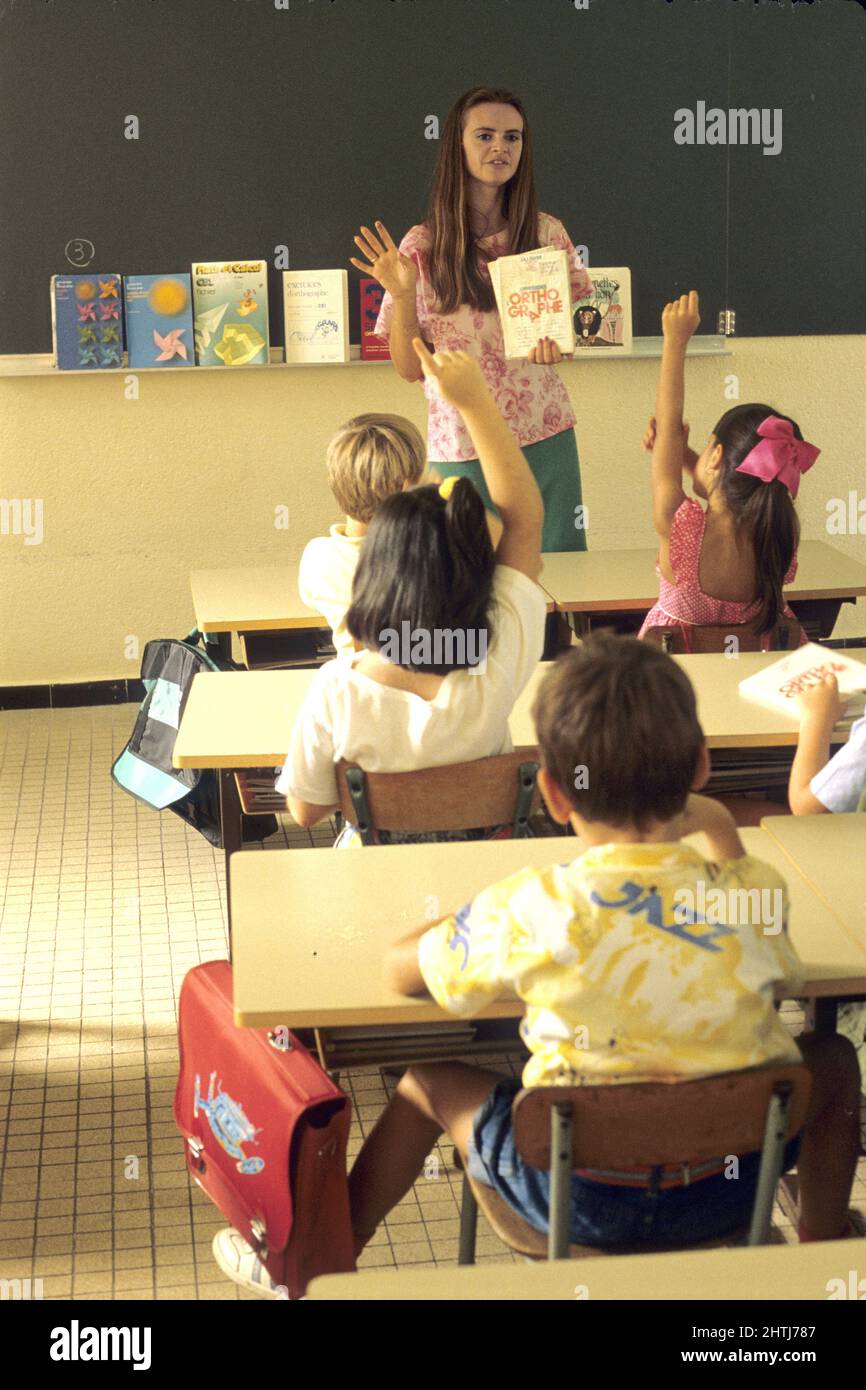 france primary school little student Stock Photo - Alamy