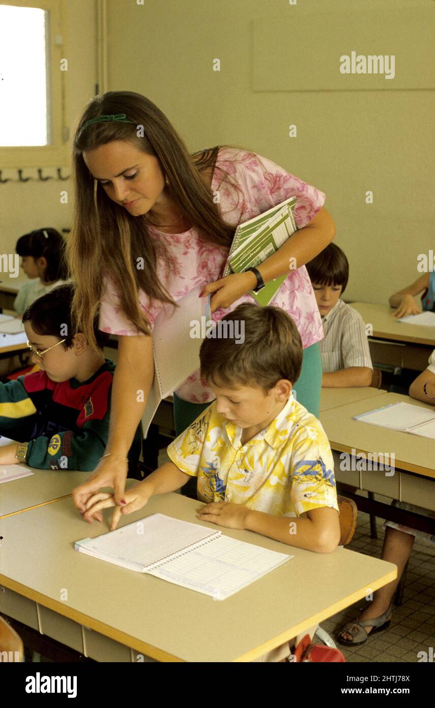 france primary school teacher Stock Photo - Alamy