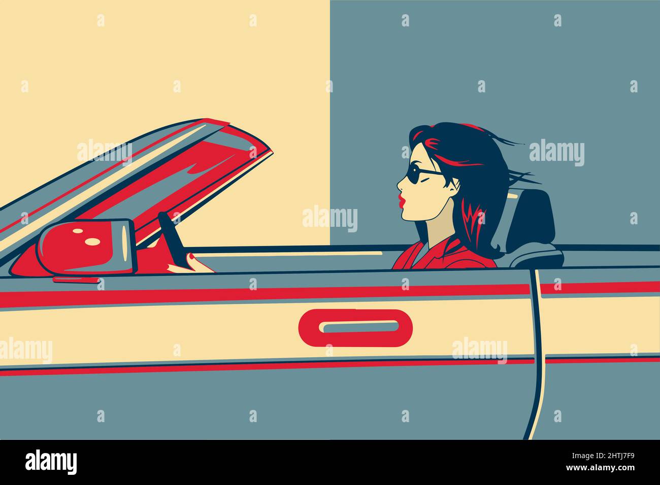 Woman driving car Stock Vector Images - Alamy