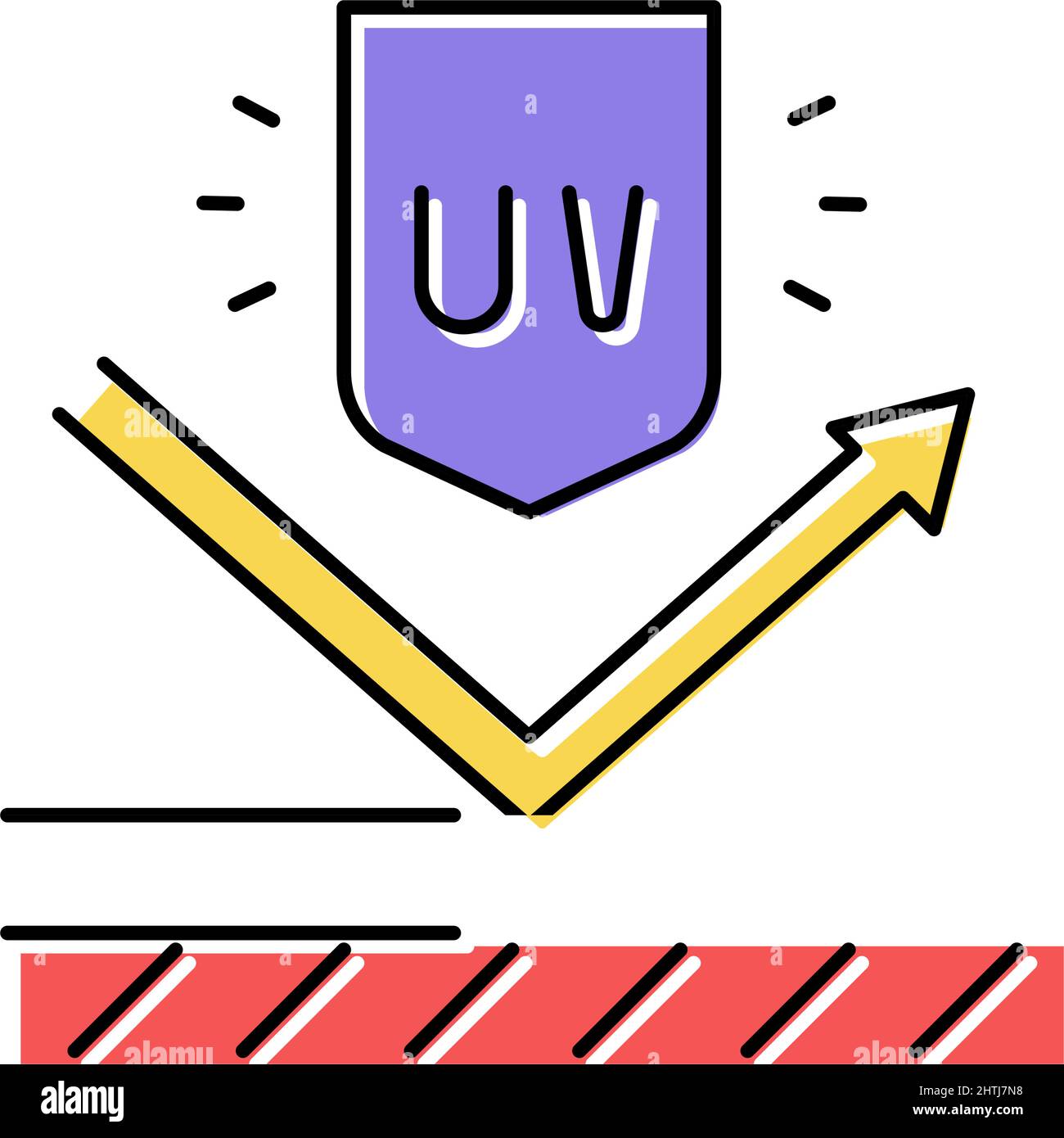ultra violet uv protect layer color icon vector illustration Stock ...