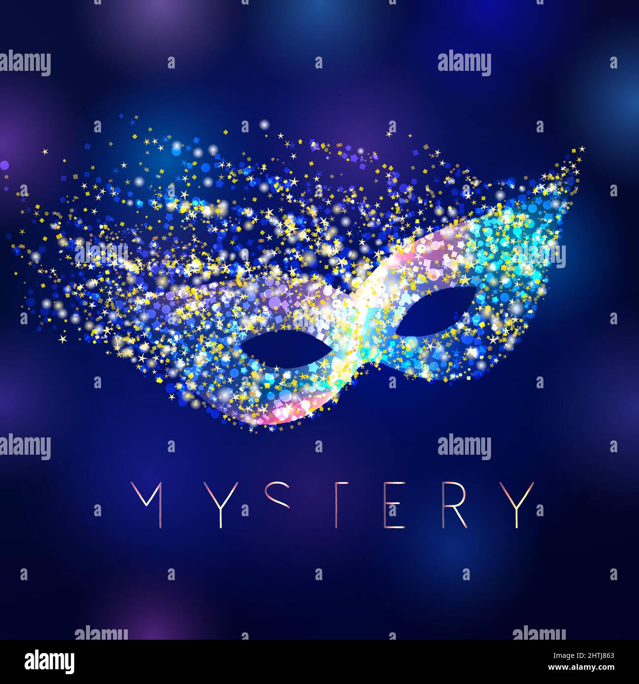 Colorful creative glittering style mask. Isolated abstract graphic ...