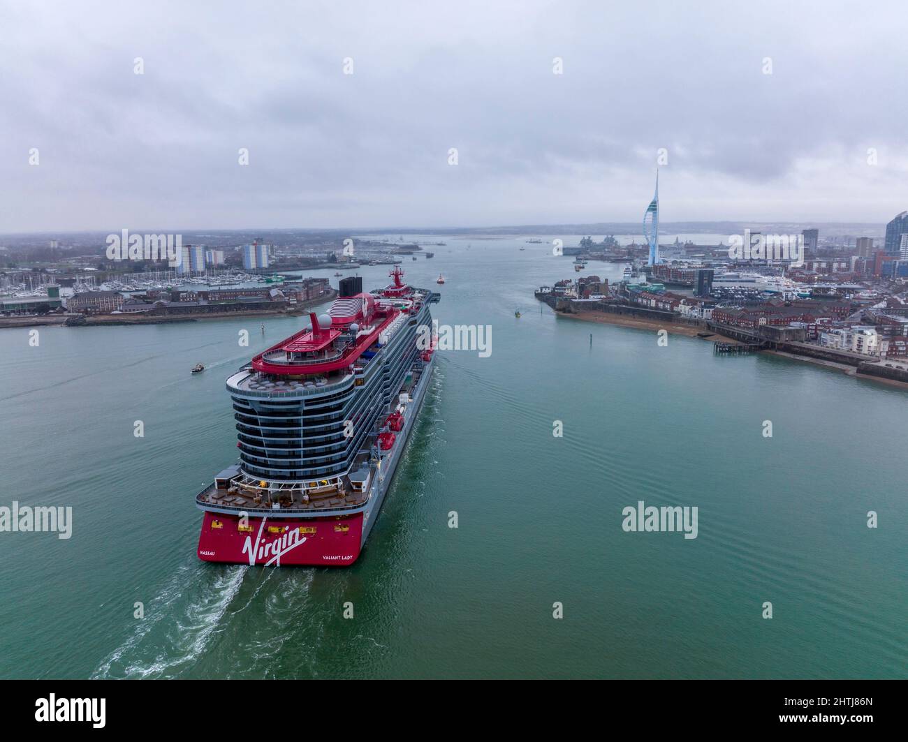 Valiant lady cruise ship by Virgin Voyages arriving at Portsmouth ...