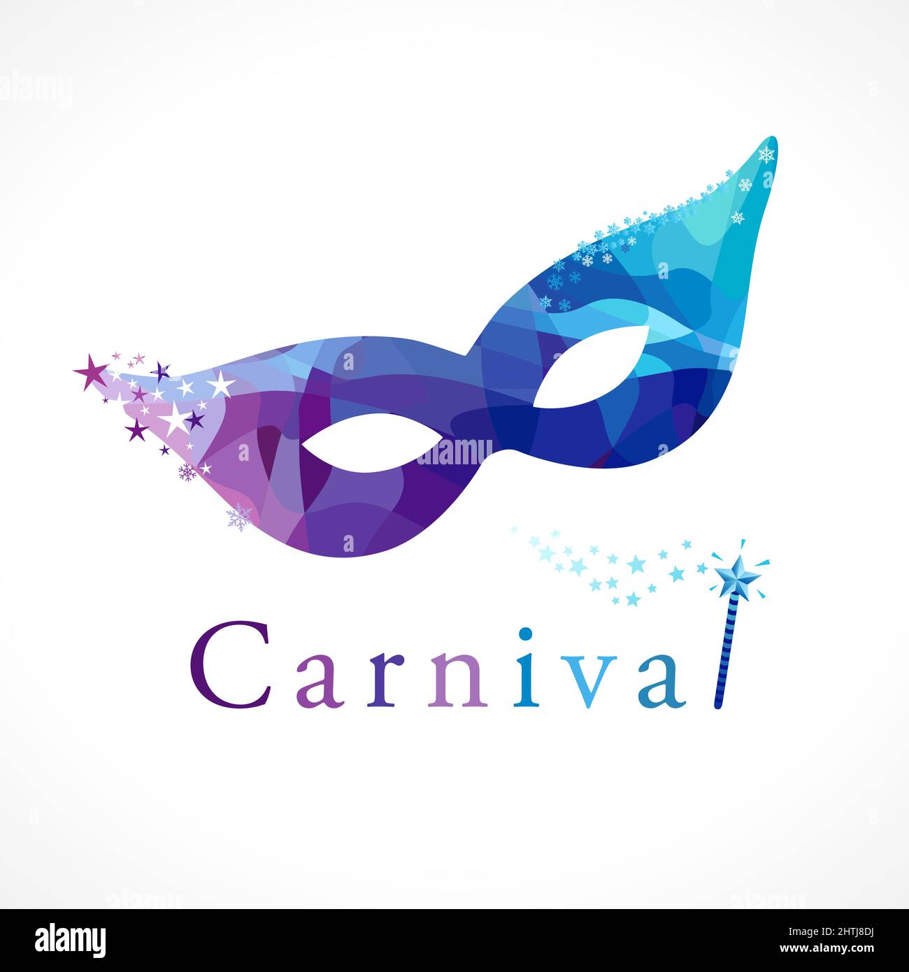 Colorful creative stained style mask. Isolated abstract graphic design ...