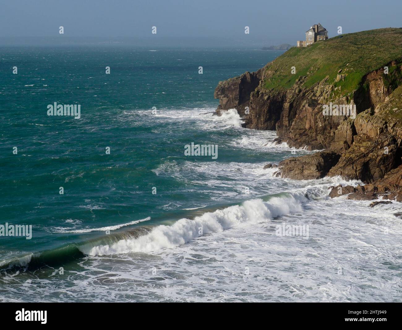 House on cliff, Rinsey, Cornwall Stock Photo - Alamy