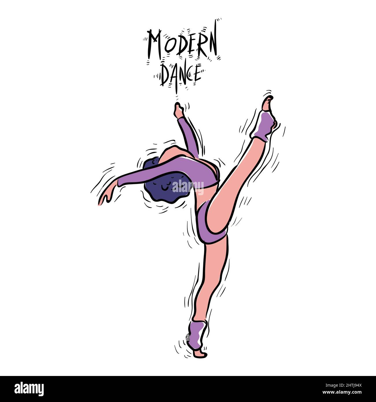 Modern dance vector illustration isolated in white background Stock ...