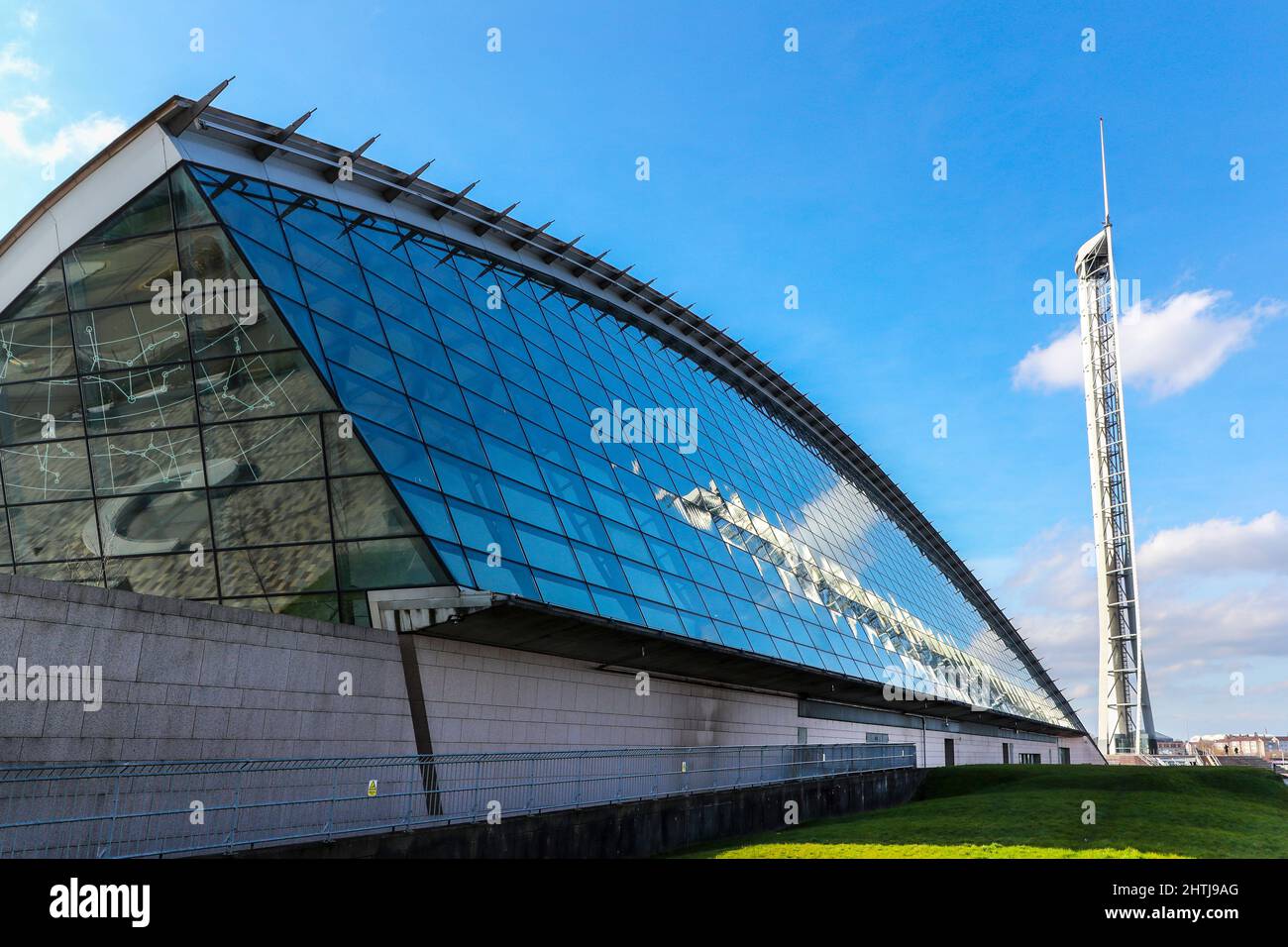 Glasgow Science centre with observation tower, Glasgow, Scotland, UK ...
