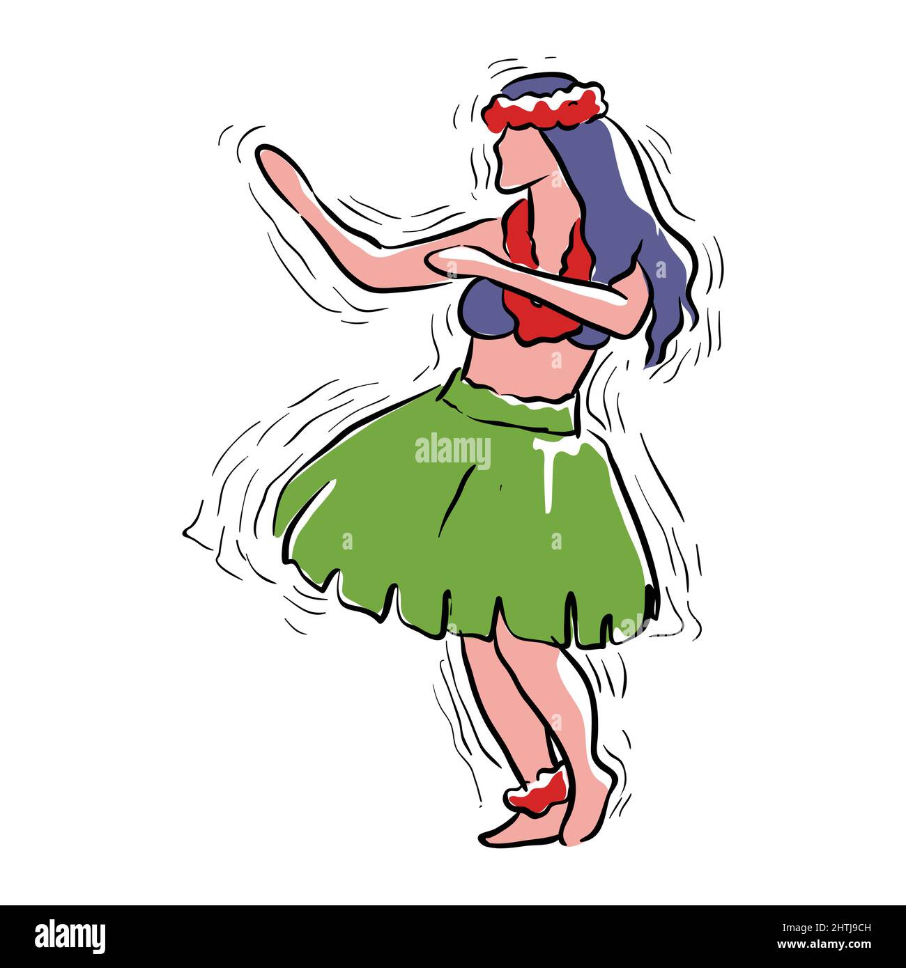 Hula dance vector illustration isolated in white background Stock ...