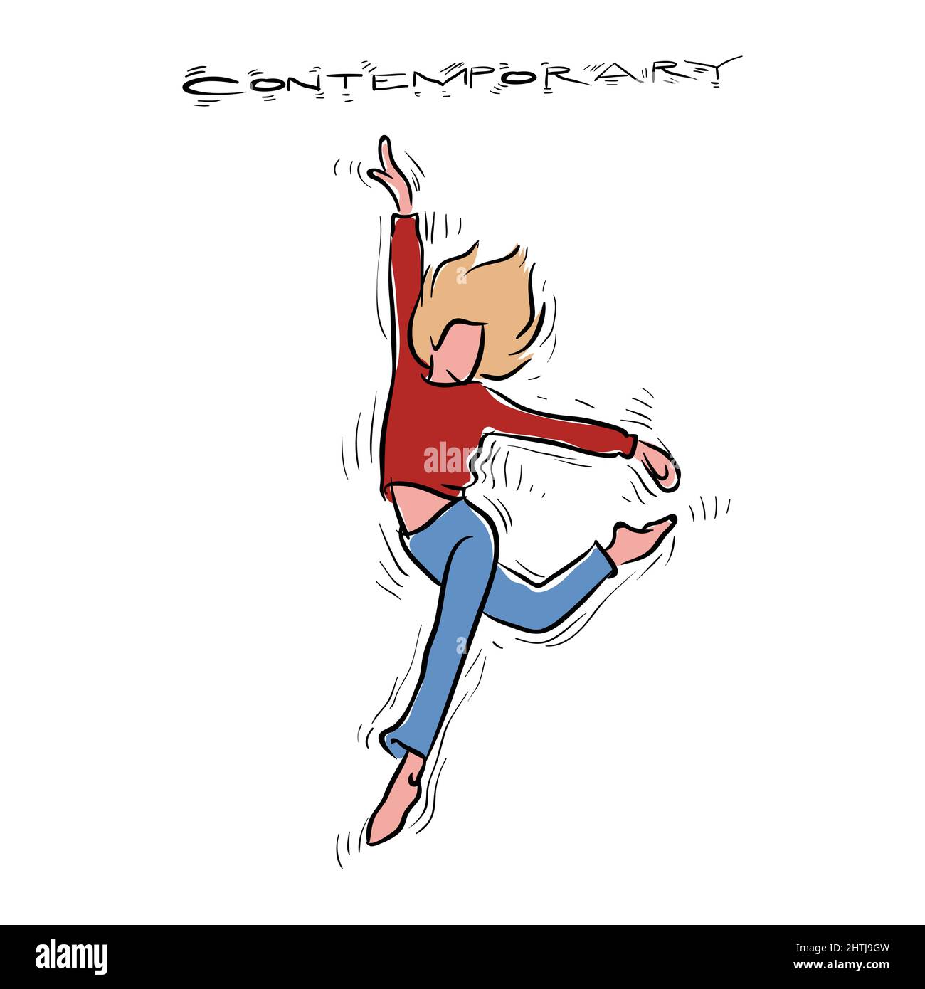 Contemporary dance vector illustration isolated in white background ...