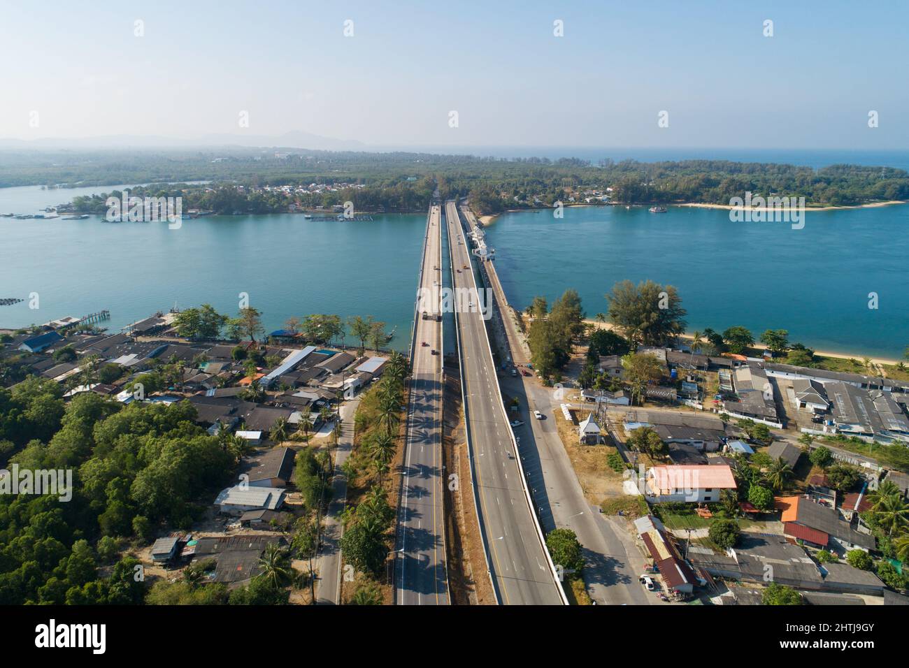 Sarasin Bridge Phuket Thailand. Aerial view scene of Sarasin bridge ...