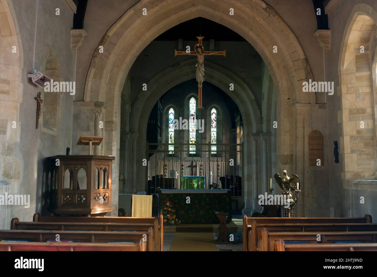 St. Mary and Holy Cross Church, Alderminster, Warwickshire, England, UK ...