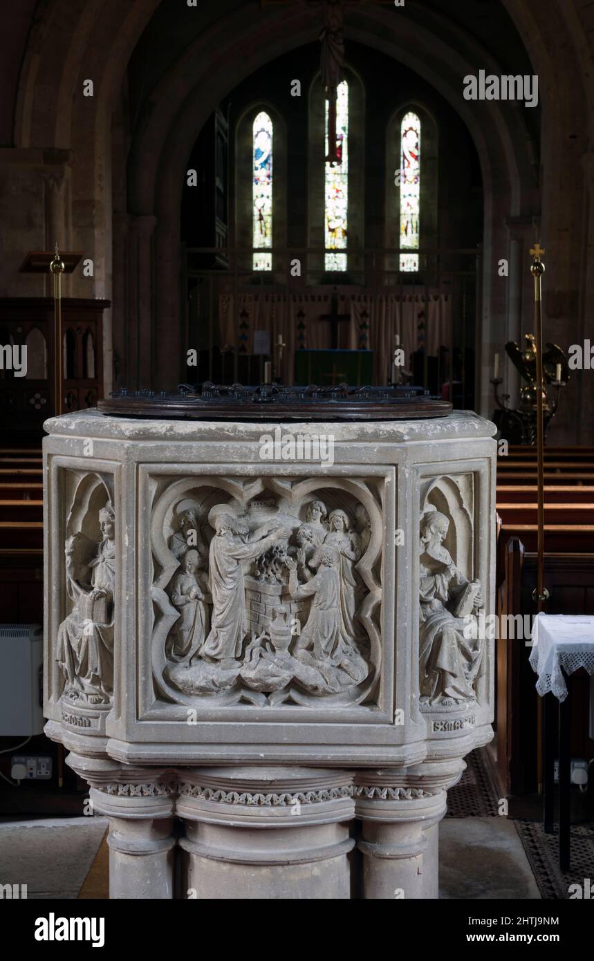 St. Mary and Holy Cross Church, Alderminster, Warwickshire, England, UK ...