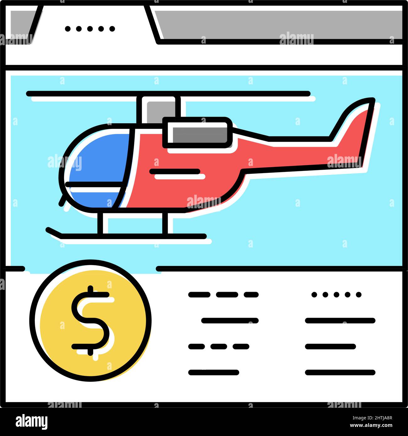 buying helicopter online color icon vector illustration Stock Vector ...