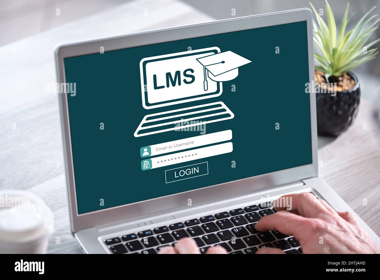 Laptop screen displaying a lms concept Stock Photo - Alamy