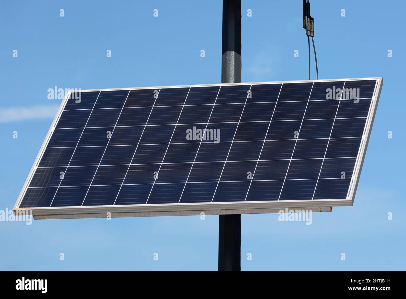 Solar panel board on the blue sky Stock Photo - Alamy