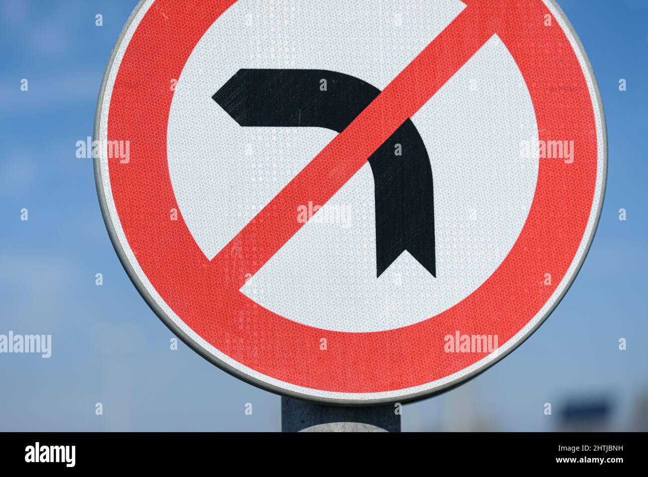 No left turn sign hi-res stock photography and images - Alamy