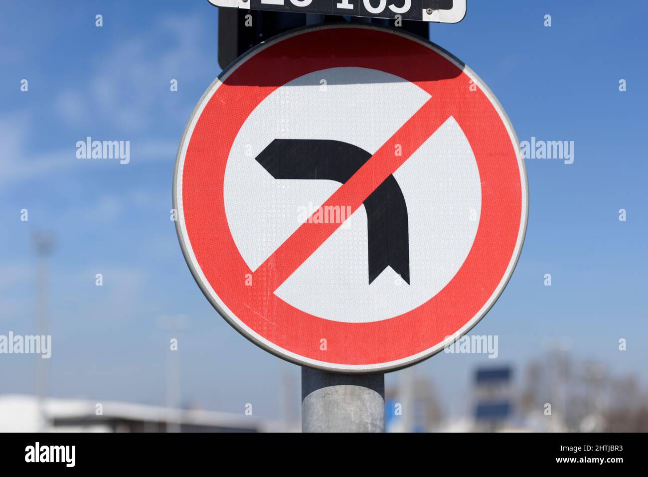 No left turn sign hi-res stock photography and images - Alamy