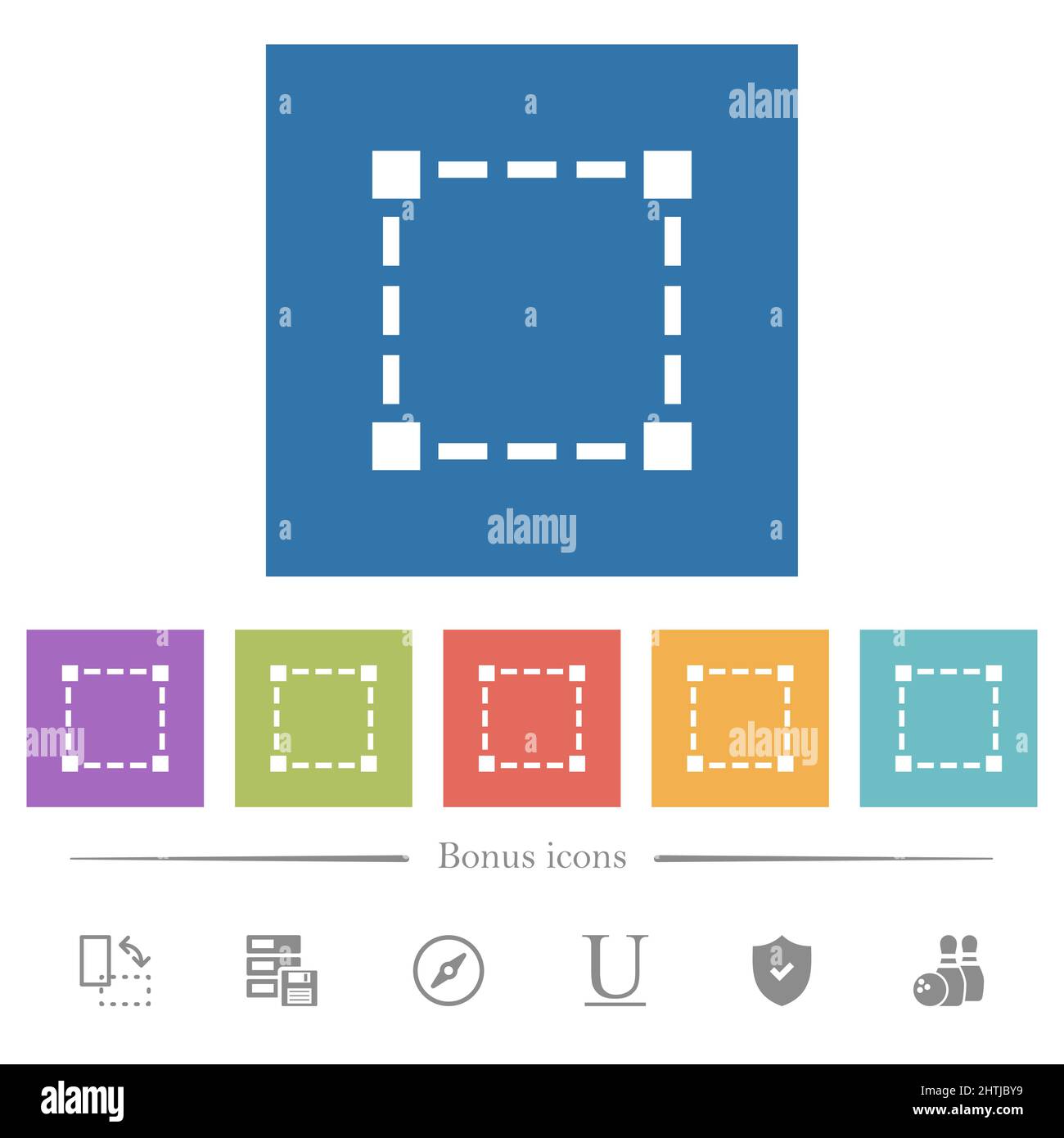 Selection tool solid flat white icons in square backgrounds. 6 bonus ...