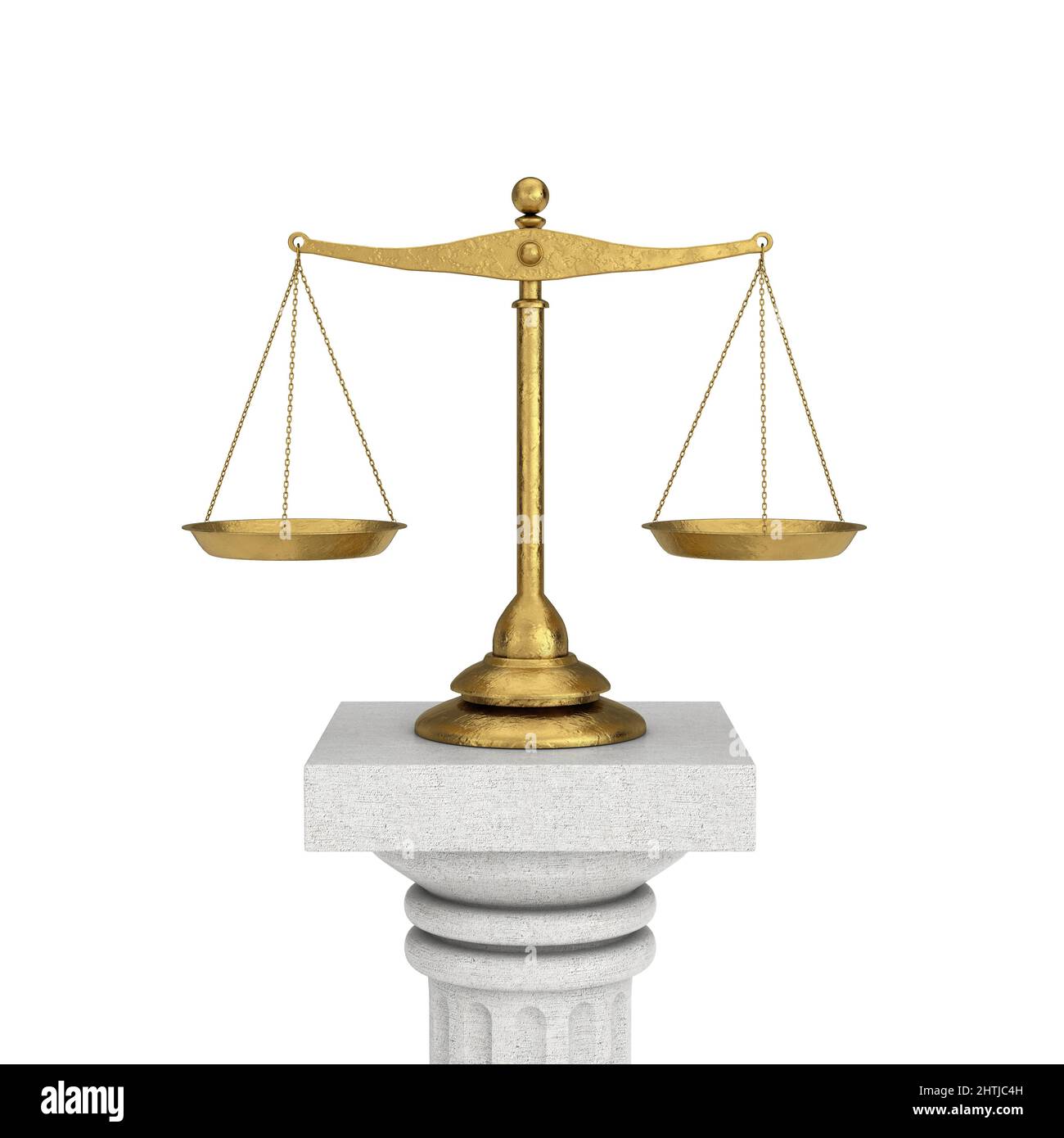 Vintage Classical Justice Golden Balanced Scales over Column Pedestal ...