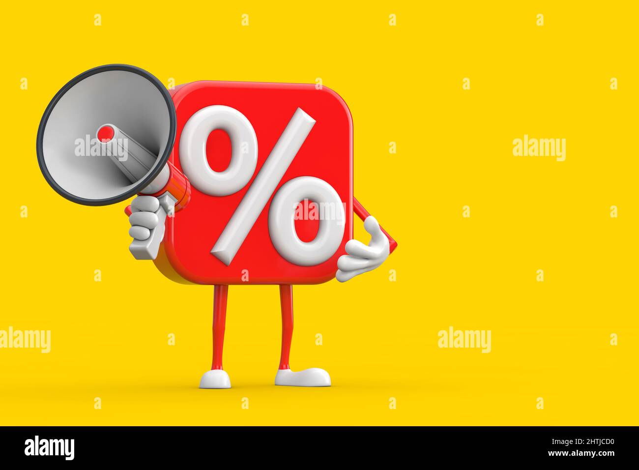 Sale or Discount Percent Sign Person Character Mascot with Red Retro ...