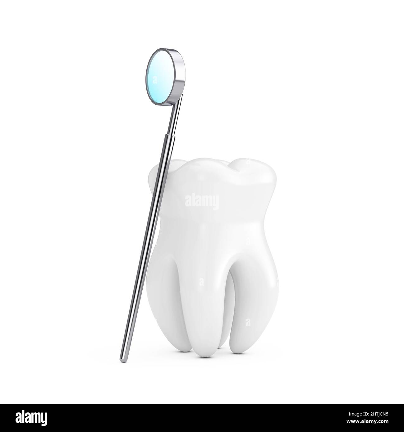 Dental Health Concept. Tooth Icon with Dental Inspection Mirror for ...
