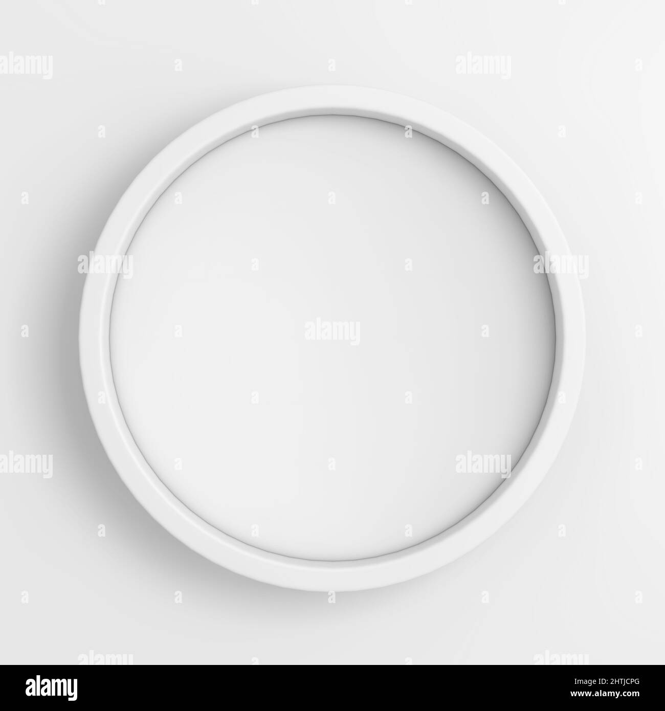 White Blank Circle Badge Button Mockup Template with Shadow on a white ...