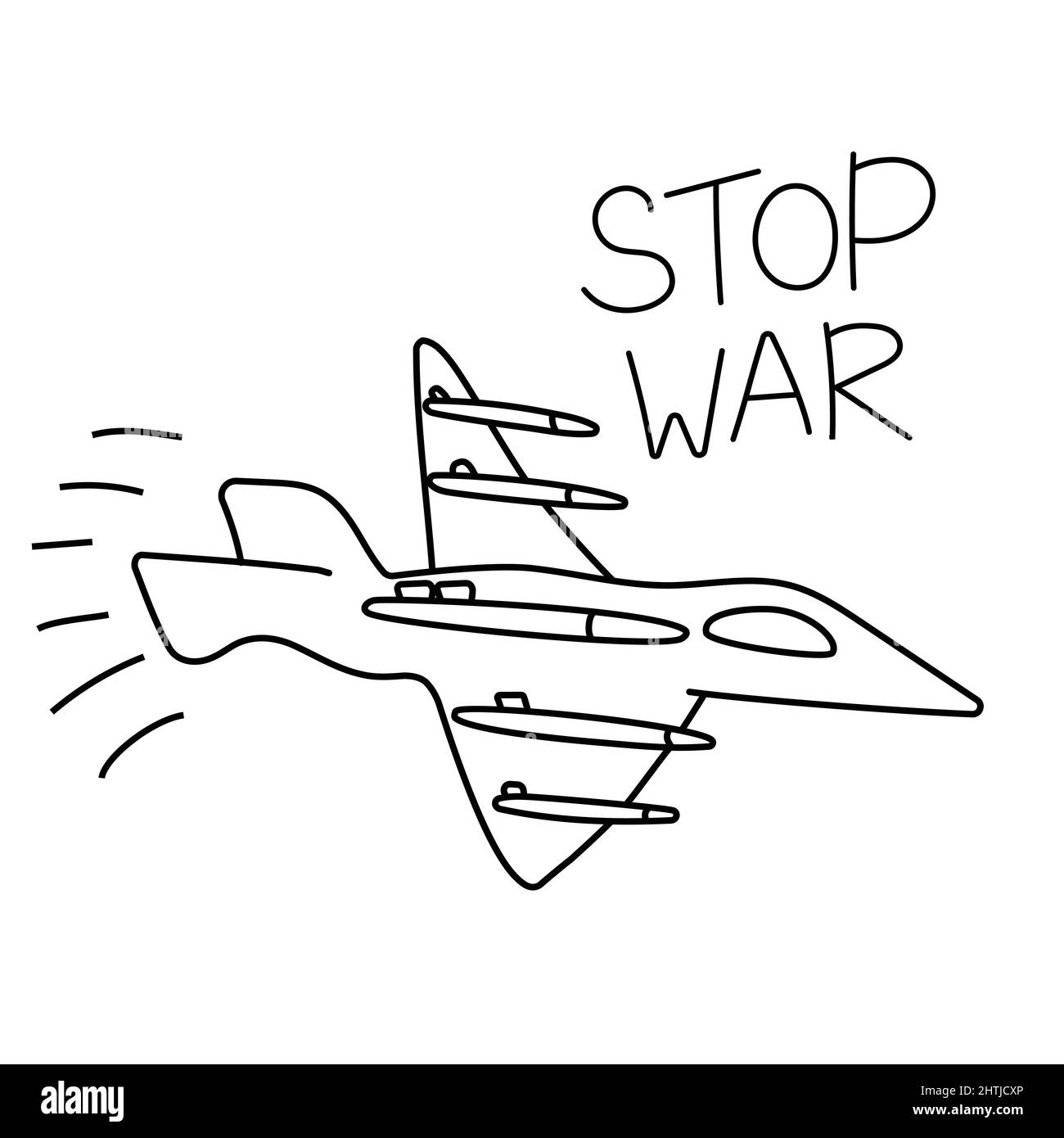Flying military fighter with missiles. Weapons, warheads. Military ...