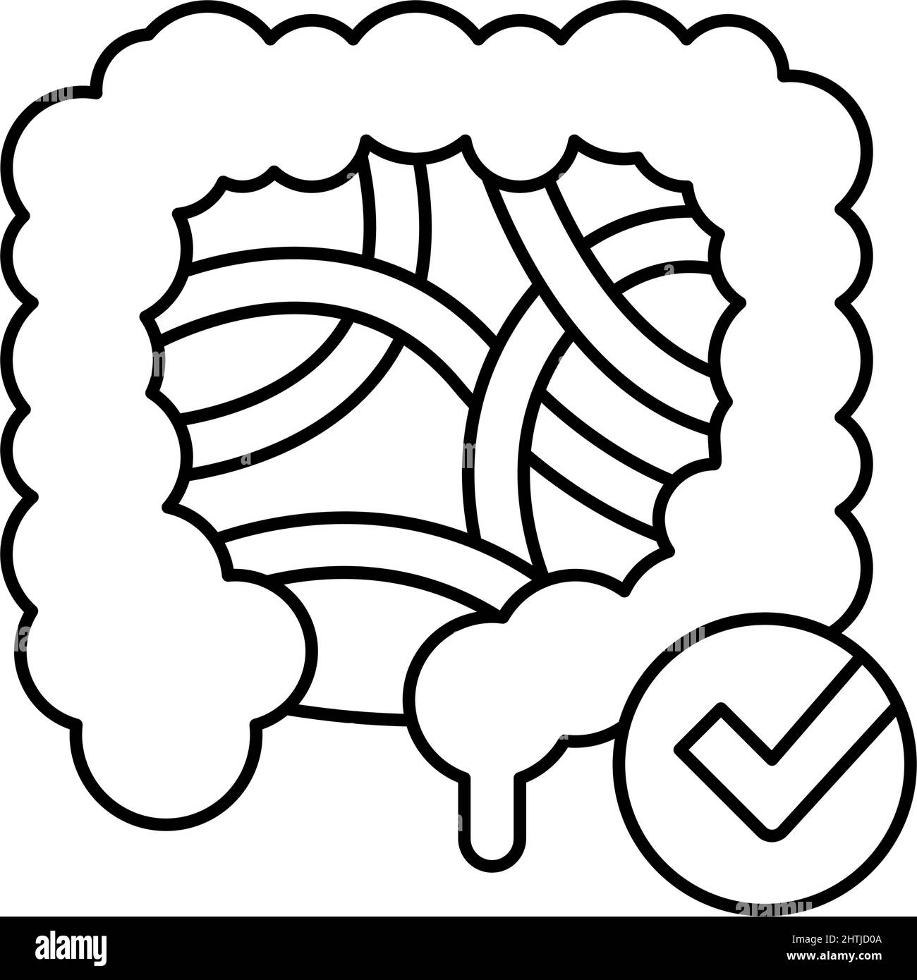 healthy intestine line icon vector illustration Stock Vector Image ...