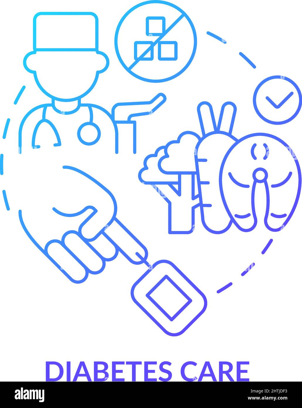 Diabetes care blue gradient concept icon Stock Vector Image & Art - Alamy